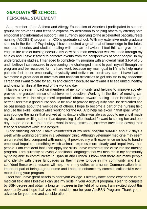 Length Issues In Graduate School Personal Statement Format