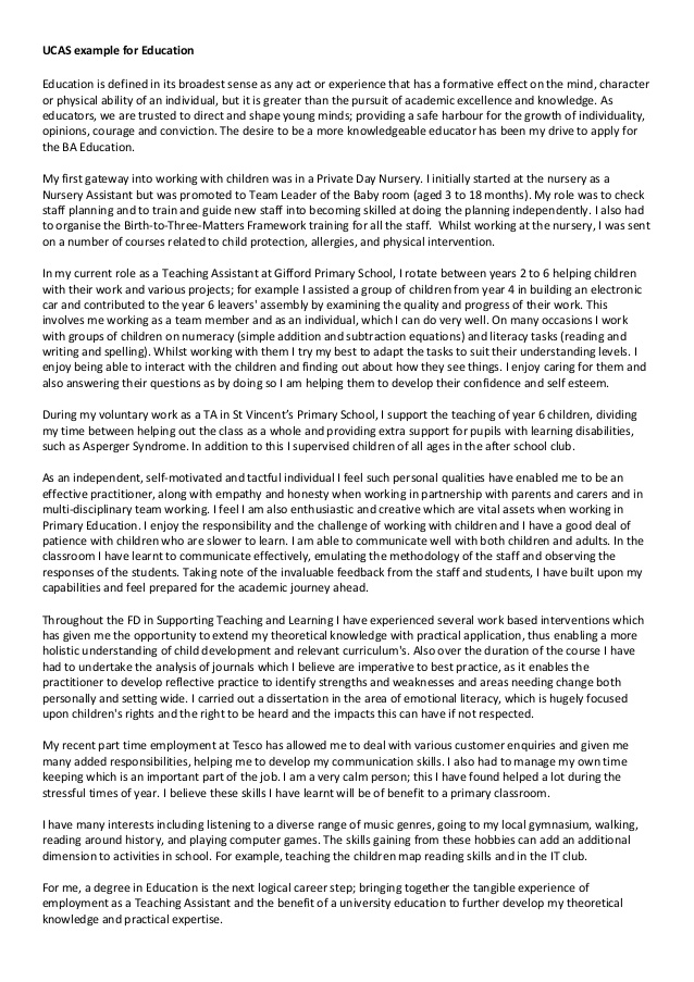 Best Example of UCAS Personal Statement Paragraph Structure Best Example of UCAS Personal Statement Paragraph Structure