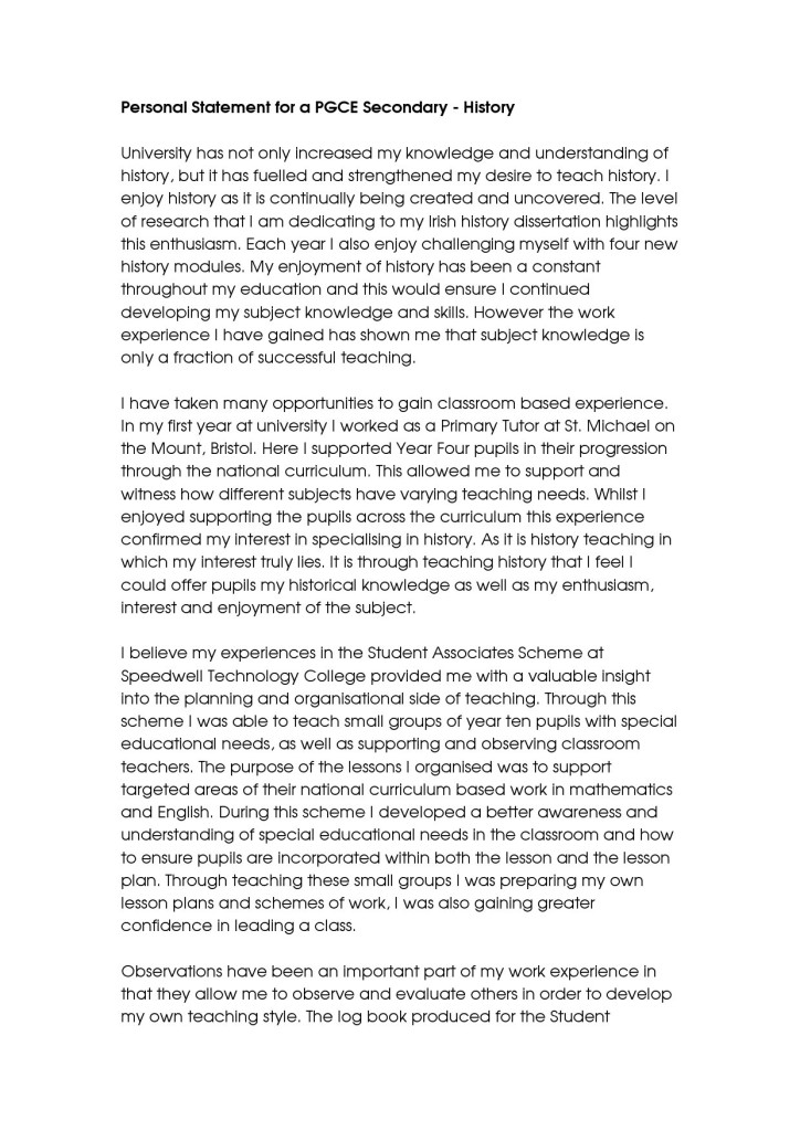 Best Example On University Personal Statement Structure